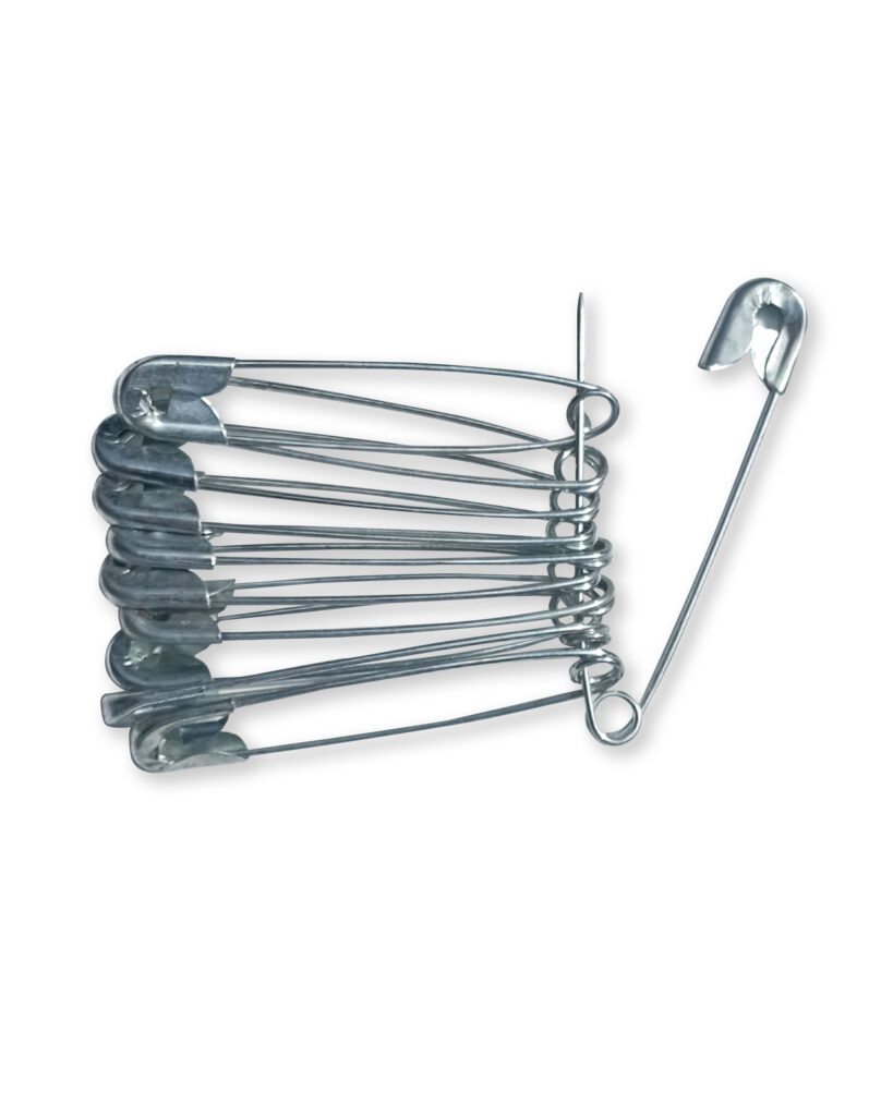 Safety pins Large Silver 45mm - 12s in bunch - BJ Tradelink cc